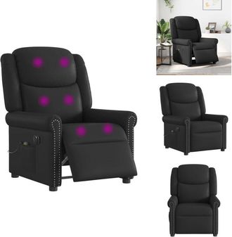 vidaXL Relaxsessel Massage Elektrisch Gl&auml;nzend Schwarz Kunstleder - Elektrischer Massagesessel - Elektrische Massagesessel - Massagestuhl - Massagesessel