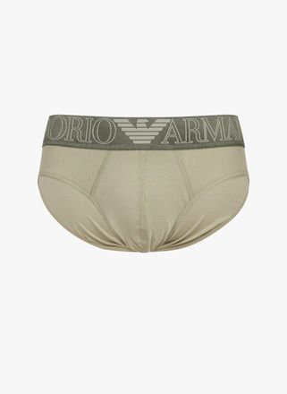 Emporio Armani Slip logotyp&eacute; en coton m&eacute;lang&eacute;