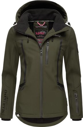 Marikoo Damen Softshelljacke wasserdichte Funktionsjacke mit abnehmbarer Kapuze Mount-Cho-Oyu Dark Olive Gr. XS