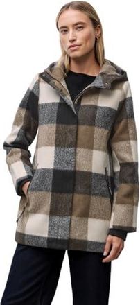 Street One 2005341 Veste à Carreaux avec Capuche, Noir, 38 Femmes