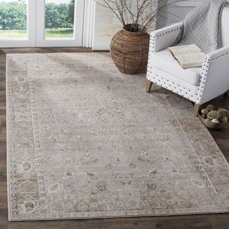 Safavieh Boho Teppich für Wohnzimmer, Esszimmer, Schlafzimmer - Valencia Collection, Kurzer Flor, Grau und Multi, 122 X 183 cm