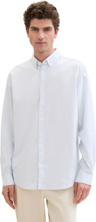 Tom Tailor Herren Regular Fit Hemd mit Struktur, light blue white structure, M