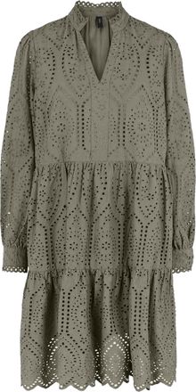 Vero Moda Damen Yasholi Ls S. Noos Short Dresses, Vetiver, S EU