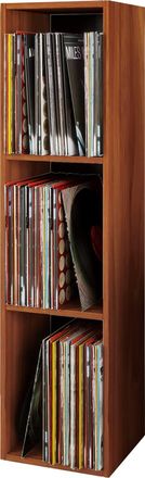 VCM Holz Schallplatten Regal | Stand Regal mit 3 F&auml;cher f&uuml;r 100 Schallplatten | Ma&szlig;e: H. 107 x B. 34 x T. 30 cm - Platto