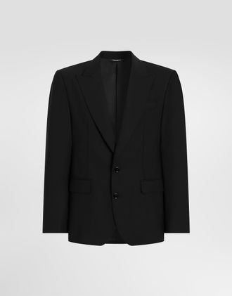 Dolce & Gabbana Sakko Sicilia Light Aus Wolle Mit Einreiher-verschluss - Mann Anz&uuml;ge Und Blazer Schwarz 48