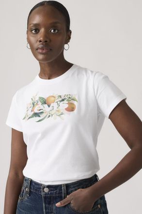 Levi's T Shirt Perfect - Femme - Blanc / Orange Farm Batwing Bright White - 2XS