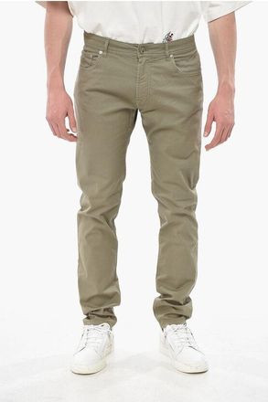 Corneliani Cotton Five-Pocket Pants with Gold-Effect Button size 34