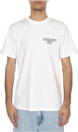Carhartt Work in Progress Homme, Tops, Blanc, Taille: S Maglietta Girocollo