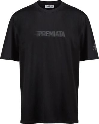 Premiata Homme, Tops, Noir, Taille: 2XL T-shirt en coton avec imprim&eacute;
