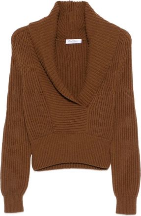 Max Mara Pullover mit Schalkragen - Braun