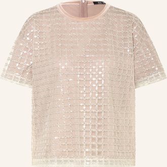 Marc Aurel Marc Aurel Blusenshirt Aus Mesh Mit Pailletten beige