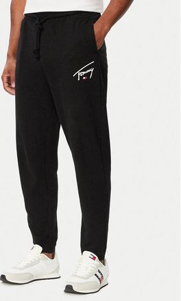 Tommy Jeans Jogginghose Signature DM0DM23593 Schwarz Regular Fit