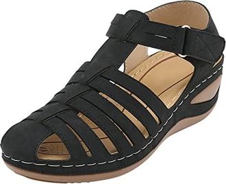 Generico Sandales de Randonnée Femme Respirant Bout Fermé Chaussures De Randonnée Antidérapant Confortable Orthopédique Sandales De Marche Légères Réglable San