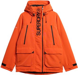 Superdry Herren Ultimative SD-Windjacke mit Kapuze und Stickerei Flammenorange XXL