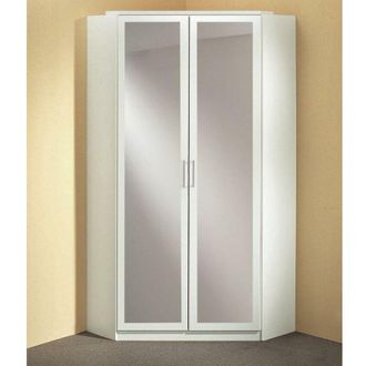 Inside75 Inside75 - Armoire rangement angle laval blanc 2 portes miroirs