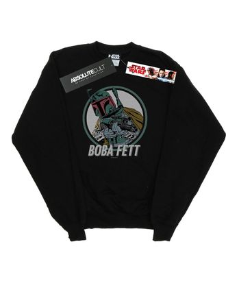 Star Wars Mens Boba Fett Retro Circle Sweatshirt (Noir)