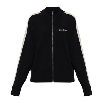 Palm Angels Cardigan Col Montant avec Logo Brod&eacute; - Femme - Pulls - Noir - Taille: 38 FR