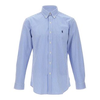 Polo Ralph Lauren Homme, Chemises, Bleu, Taille: S Chemise Popeline Stretch Ray&eacute;e