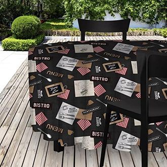 Soleil d'Ocre Nappe Toile Cirée Ronde 160 cm Bistrot