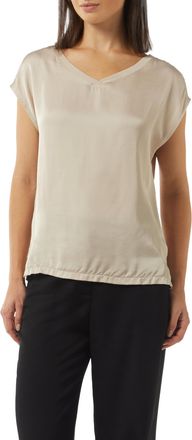 Comma T-Shirt im Fabricmix mit Rippdetail