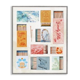 Stupell Industries California Beach Matchboxes Giclée-Kunst, gerahmt, schwarz, Design von Ziwei Li, 35,6 x 28,9 cm