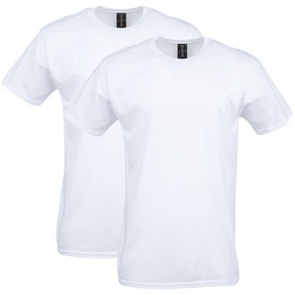 Gildan Unisex-Erwachsene Softstyle T-Shirt aus Baumwolle, Stil G64000, Multipack Hemd, Weiß (2-er Pack), Klein (2er