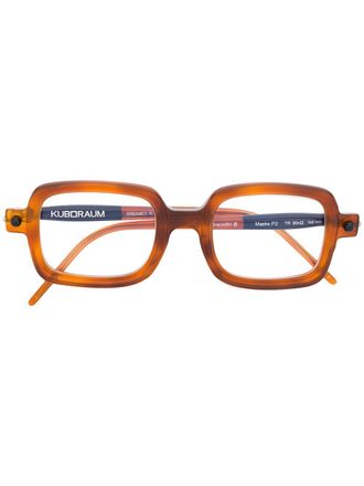 Kuboraum lunettes de vue &agrave; monture carr&eacute;e - Marron