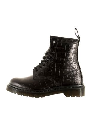Dr. Martens dr martens Stiefel 1460 Croco Black Atlas Croc Emboss, Schwarz, 40 EU