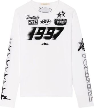 Zadig&Voltaire t-shirt à manches longues Floc Timo - Blanc