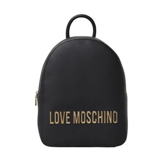 Love Moschino Strukturierter Rucksack mit Tragegriff oben und verstellbaren Schultergurten - - Bags - Damen - Schwarzk - ONE SIZE