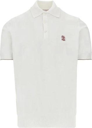 Brunello Cucinelli Homme, Tops, Blanc, Taille: XL Polo en maille l&eacute;g&egrave;re
