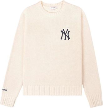 Sporty & Rich Femme, Pulls, Beige, Taille: 36 FR Pull Tricot&eacute; Heritage Yankees Serif