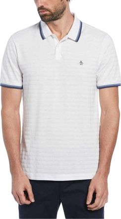 Original Penguin Poloshirt f&uuml;r Herren, Mit kontrastfarbenen Streifen, Regul&auml;r (Wei&szlig;)