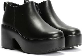 FitFlop Platfforms Bottes &agrave; talons courtes en cuir pour femme Noir, Noir, 37 EU