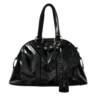 Saint Laurent Sac &agrave; main Pre-owned Muse Y-line en cuir verni - Femme - Pre-owned - Noir - Taille: ONE Size