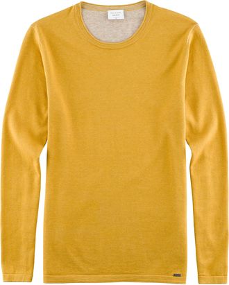 Olymp Herren Pullover Rundhals Level Five Strick,Body fit,Ocker 56,XL
