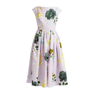 Erdem Femme, Robes, Violet, Taille: 36 FR Robe violette à fleurs avec décolleté en V