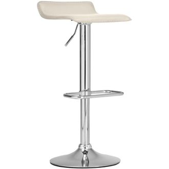 Clp Tabouret de bar Dyn en similicuir avec pied en m&eacute;tal Cr&egrave;me
