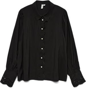 Vero Moda Vero Moda Vmhenrietta Ls T-Shirt WVN Btq GA, Noir, XS Femmes