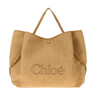 Chlo&eacute; Clover Gro&szlig;e Leinen- und Baumwolltasche - - Bags - unisex - Beige - ONE SIZE