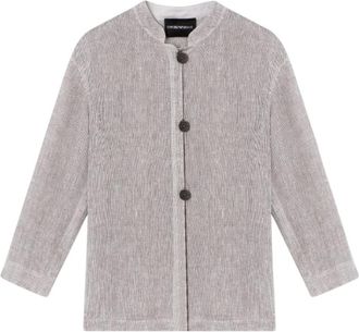 Emporio Armani Femme, Blouses et Chemises, Gris, Taille: 44 FR Veste Boutonn&eacute;e