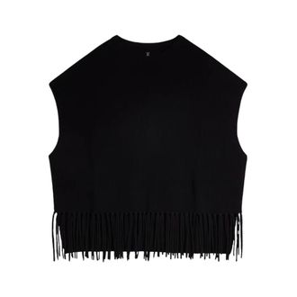 Patrizia Pepe Strickpullover mit Rundhalsausschnitt - - Knitwear - Damen - Schwarzk - ONE SIZE