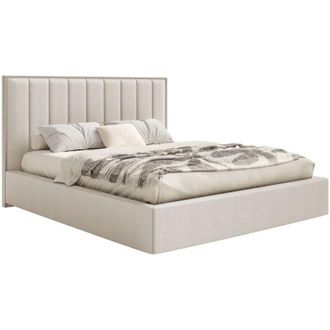 Selsey Selsey Togents - Polsterbett 160x200 mit Chenillebezug und Bettkasten, Hellbeige