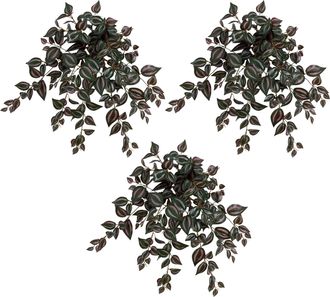 Nearly Natural 61 cm UV-best&auml;ndige k&uuml;nstliche Wandernde Juden H&auml;ngepflanze (Indoor/Outdoor), 3 St&uuml;ck