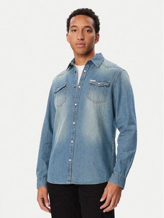 Guess Jeanshemd M6BH02 D2068 Blau Slim Fit
