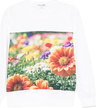 Comme Des Garçons Sweatshirt mit Blumen-Print - Weiß