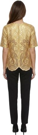 Dolce & Gabbana Womens Gold Marabou Blouse
