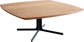 DELIFE Wohnzimmertisch Talita 90x90 cm Ulme Natur Metall Effektfinish Titan