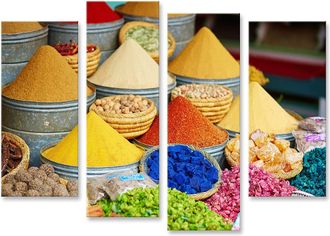 Islandburner Bild auf Leinwand Gewürze Auf Einem Traditionellen Marokkanischen Markt In Marrakesch Marokko Bilder Wandbilder Poster