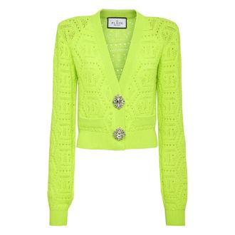 Philipp Plein Cardigan Monogram - - Knitwear - Damen - Gelb - XS